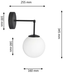 Nástěnná lampa MOON 1xE27/15W/230V černá