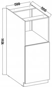 Kuchyňská skříňka LARA šedá 60 DKPL-162 1F BB