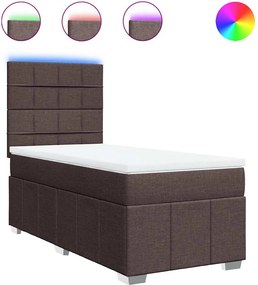 Box spring postel s matrací tmavě hnědá 90x200 cm textil 3293854
