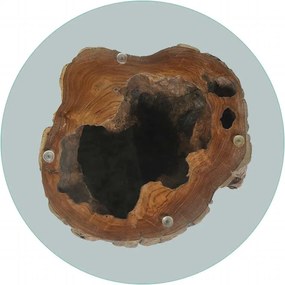 Konferenční stolek teak a sklo 50 x 40 cm 245069