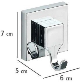 Samodržící plastová sada doplňků do koupelny v leskle stříbrné barvě Quadro – Wenko