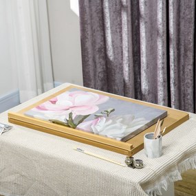 Vinsetto skládací stolní malířský stojan 75,8 × 51,4 × 51 cm — nastavitelný bukový stojan pro skici a vystavení