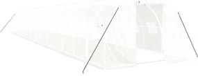Skleník s ocelovým rámem bílý 48 m² 16 x 3 x 2 m 3188056