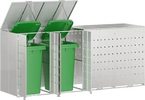 Úložný box na 3 popelnice Nerezová ocel Stříbrná 3394790