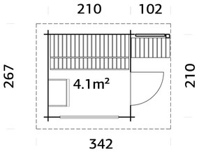 Sauna PALMAKO SANNA 4,1 m² outdoor Barva: Tmavě-šedá + bílá