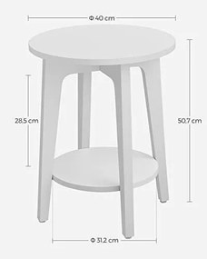 Artenat Odkládací stolek Bowser, 40 cm, bílá
