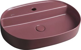 Isvea, INFINITY OVAL keramické umyvadlo na desku, 60x40 cm, matná Maroon Red, 10NF65060-2R