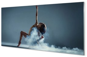 Obraz na skle Žena tančí kouř 100x50 cm