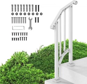 1-2stupňová madla pro venkovní použití pro seniory Veranda Deck Retro Arch Bílá