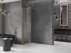 Mexen Velar, posuvné dveře do otvoru typ Walk-In 85 cm, 8mm čiré sklo, zlatá matná, 871-085-000-03-55
