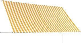 Zatahovací markýza žluto-bílá 300 x 150 cm 143755