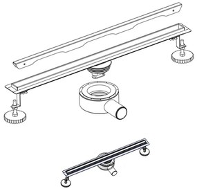 BPS-koupelny Sprchový odtokový žlab DL03  100 cm, zlatý kartáčovaný