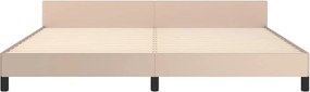 Rám postele s čelem cappuccino 200x200 cm umělá kůže 3125596
