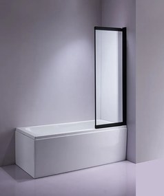 BPS-koupelny Dvoudílná vanová zástěna HYD-PR07 120x150 černá/transparent