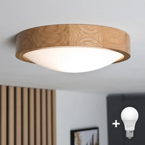 Brilagi - LED Stropní svítidlo CARVALHO SLIM 1xE27/15W/230V dub pr. 27 cm