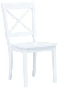 vidaXL Jídelní židle 6 ks bílé masivní kaučukovník