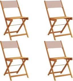 Skládací židle 4 ks, taupe látka a masivní dřevo 3214616