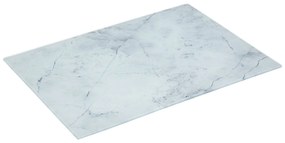 Kuchyňské prkénko s mramorovým vzorem, skleněné, bílé, 30 x 40 cm