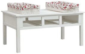 Konferenční stolek bílý 99,5 x 60 x 48 cm dřevo - Default Title
