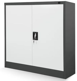 JAN NOWAK - Kovová policová skříň se zámkem BETA eco - antracit/bílá - rozměr 93x90 cm - 3D7039