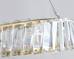 Toolight Toolight, LED křišťálové závěsné svítidlo 27W APP1201-CP, čirá-zlatá, OSW-04591