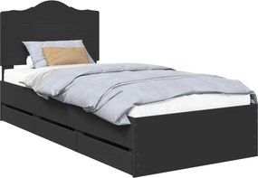 Rám postele se zásuvkou Černý 100 x 200 cm Inženýrské dřevo 3413444