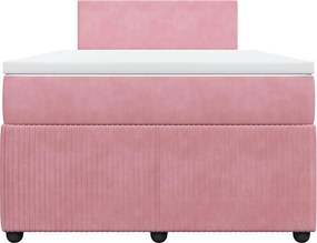 Box spring postel s matrací růžová 120 x 200 cm samet 3290009