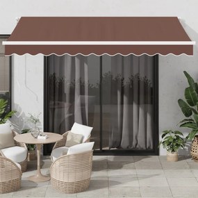 Automatická zatahovací markýza s LED hnědá 350 x 250 cm 3215378