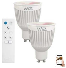 WiZ | SADA 2x LED RGBW Stmívatelná žárovka GU10/6,5W/230V 2200-6500K Wi-Fi + DO - WiZ | WI0100