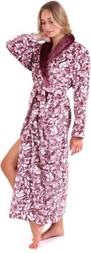 Flora Mauve Wine - Dámský Župan s Límcem - Model 25 56 4803 - XL