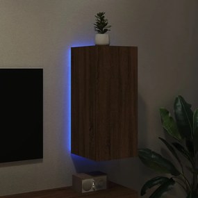 Nástěnná TV skříňka s LED osvětlením hnědý dub 30,5x35x70 cm