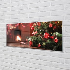 akrylový obraz Vánoční strom ozdoby světla dárky 120x60 cm