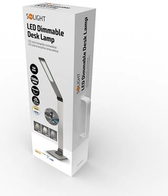 Solight LED stolní lampička stmívatelná, 11W,  změna chromatičnosti, broušený hliník, stříbrná