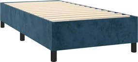 Box spring postel s matrací a LED tmavě modrá 80 x 200 cm samet 3139653