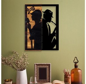 Asir Nástěnná dekorace 32x50 cm jazz dřevo/kov AS1691