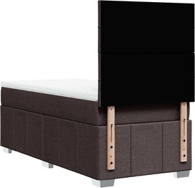 Box spring postel s matrací tmavě hnědá 90x200 cm textil 3291554