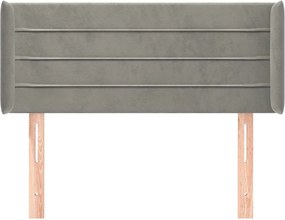 Čelo postele typu ušák světle šedé 83x16x78/88 cm samet 3118938