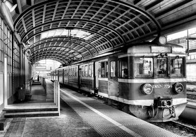 Postershop Fototapeta vliesová: Staré metro (černobílé) - 254x368 cm
