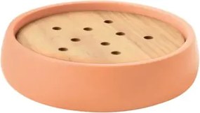 Spirella SVEN mýdlenka matná broskvová / Polyresin / Dřevo