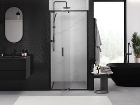 Mexen Exo sprchové dveře otevírací 115 cm, průhledné, černé - 819-115-000-70-00