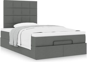 Osmanský rám postele s matrací tmavě šedá 120x190 cm textil 3313141