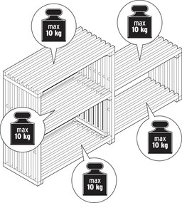 Tchibo - Výsuvný stupňovitý regál »Fleksibel« - barva: hnědá