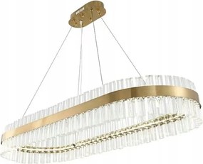 Luxemburg Křišťálový lustr 80 cm 3 Led, barva 40 W, podlouhlý, zlatý