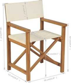 vidaXL Skládací režisérské židle 2 ks masivní teakové dřevo [3057528]