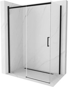 Mexen Omega posuvná sprchová kabina 140 x 80 cm, transparentní, černá - 825-140-080-70-00