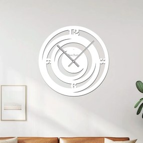 dřevo života Dřevěné hodiny TWIST Zvolte barvu dekoru: Bílá, Zvolte velikost hodin (cm): 35x35, Barva ručiček: Stříbrné
