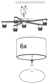 Eglo 98409 - Stropní svítidlo PASTORE 6xE27/40W/230V
