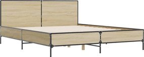 Rám postele dub sonoma 120 x 190 cm kompozitní dřevo a kov 3280023