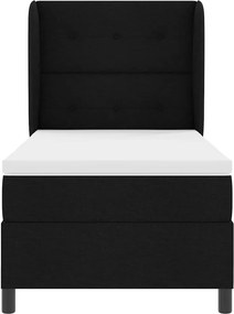 Postel s boxspringem s čelo Černá 90 x 190 cm textil 3340538