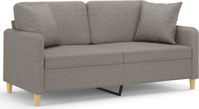 2místná pohovka s polštáři taupe 140 cm textil 3200916